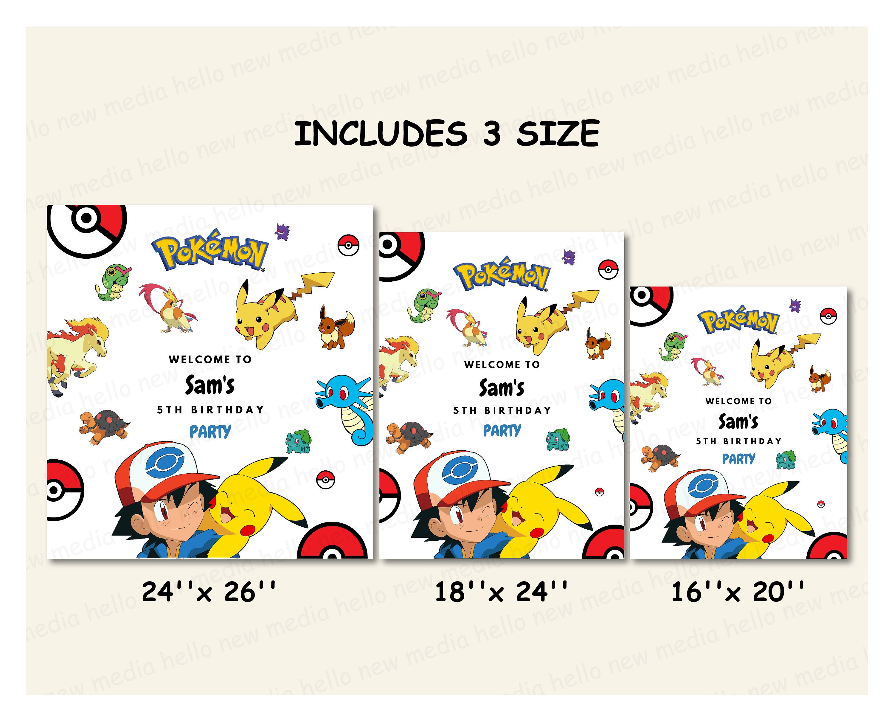 Editable Pokemon Welcome Sign Pikachu Welcome Sign Pikachu Birthday ...