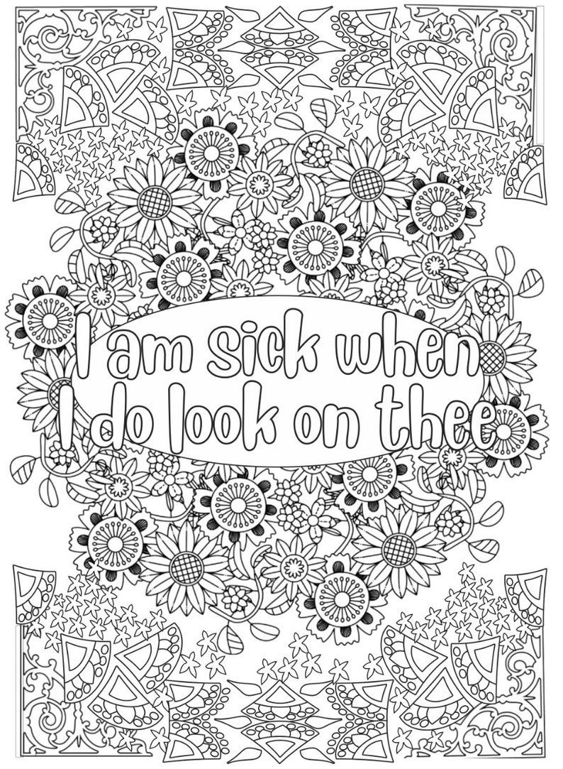 10 Shakespeare Insult Coloring Pages for Adults to Color. Express the ...