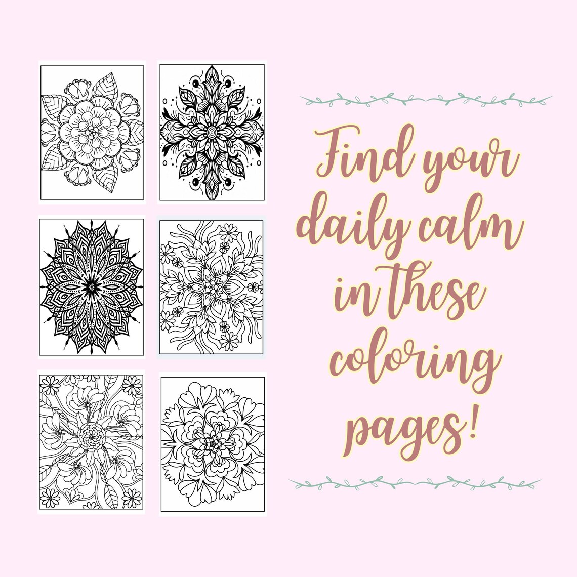 Therapeutic Mandala Designs for Coloring, Anxiety Relief Coloring ...