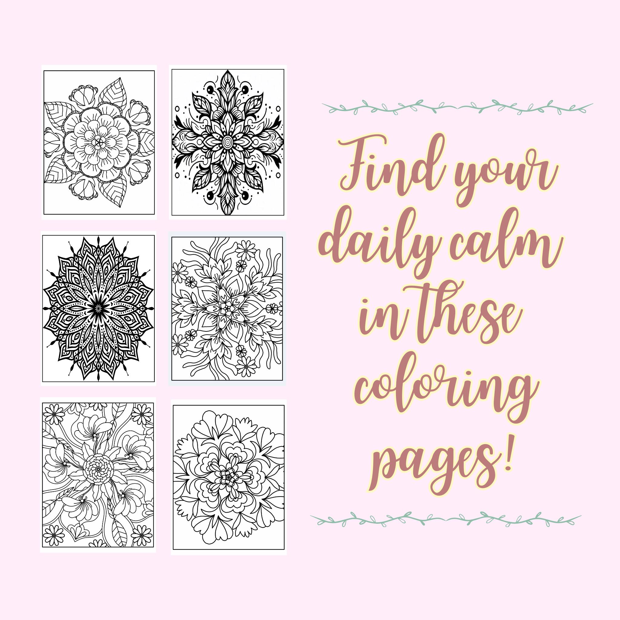 Therapeutic Mandala Designs for Coloring, Anxiety Relief Coloring ...