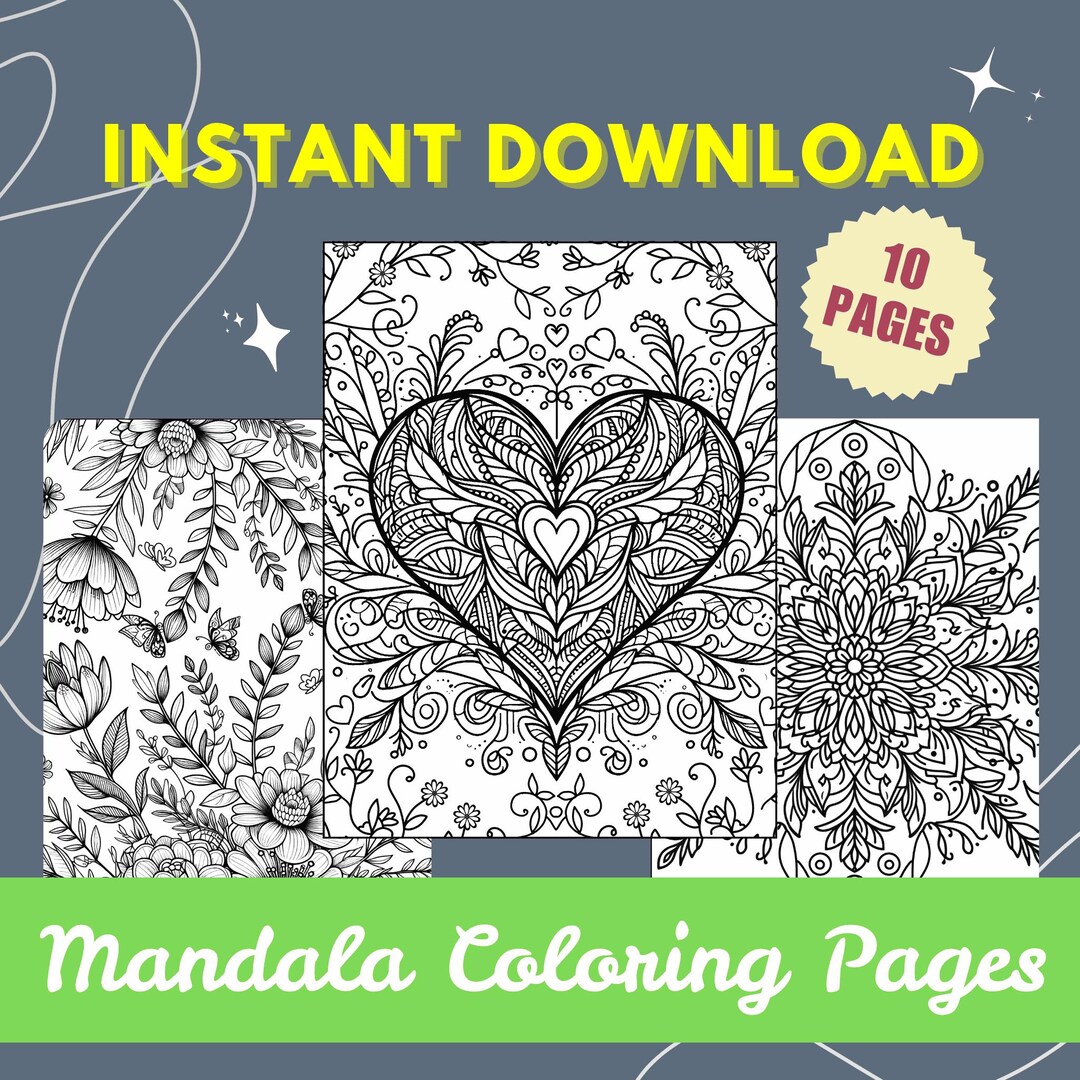 Mindful Mandala Art Coloring Page, Anxiety Relief, Mental Health ...