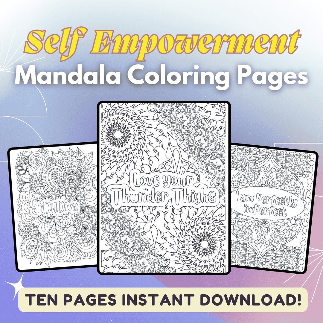 Empowerment & Confidence Coloring Pages, Motivational Affirmations for ...