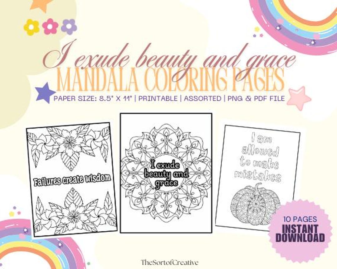 Mental Health Mandala Coloring Page, Art Therapy Tool, Worksheet ...