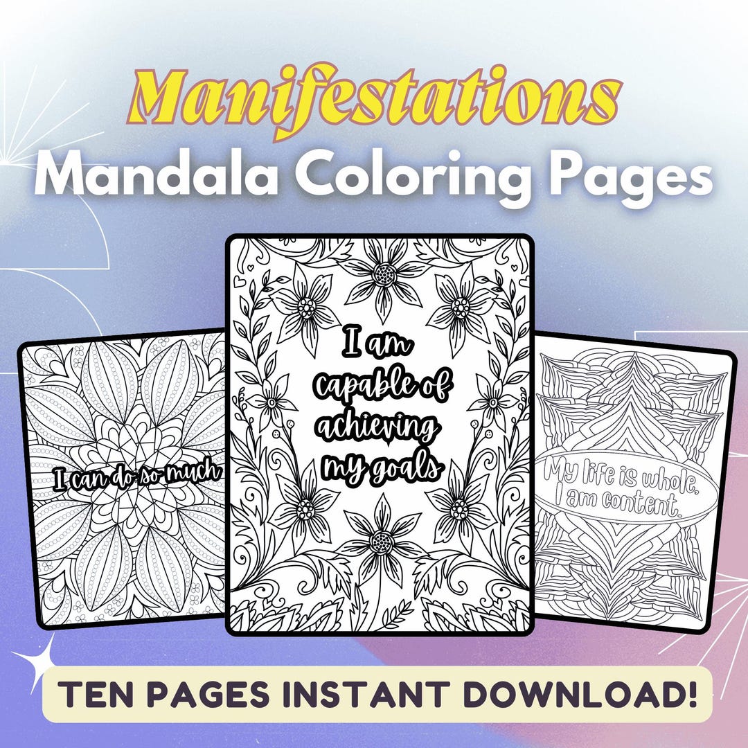 Law of Attraction Coloring Pages, Manifest Your Dreams With Positive ...