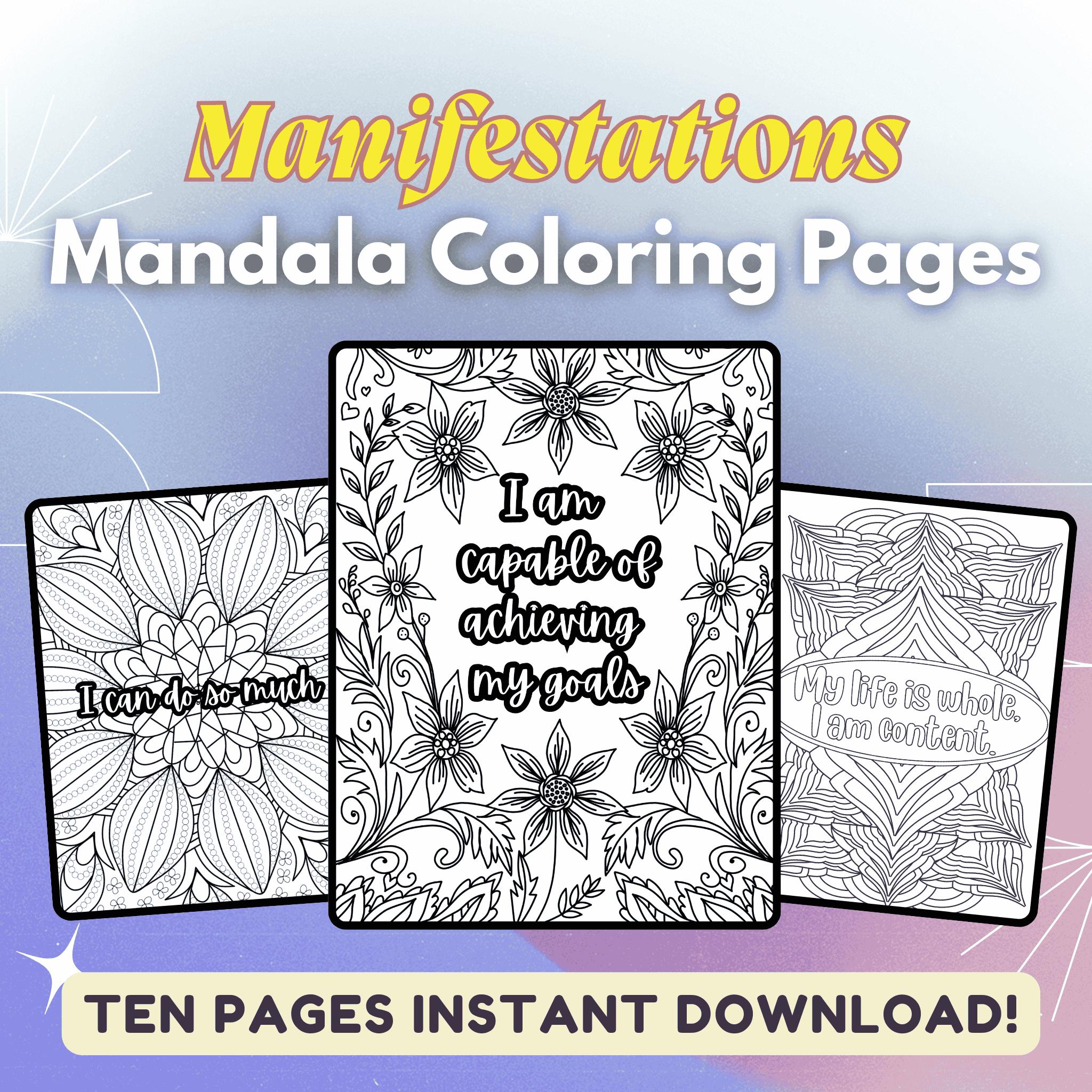 Law of Attraction Coloring Pages, Manifest Your Dreams With Positive ...