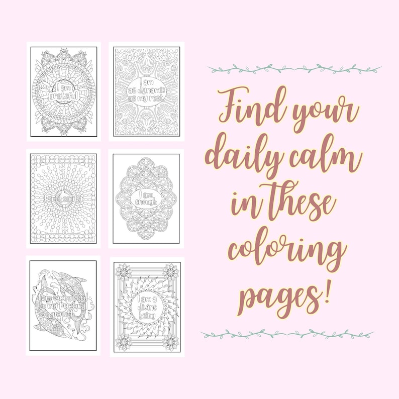 Manifestation Coloring Pages, Printable Positive Affirmations for ...