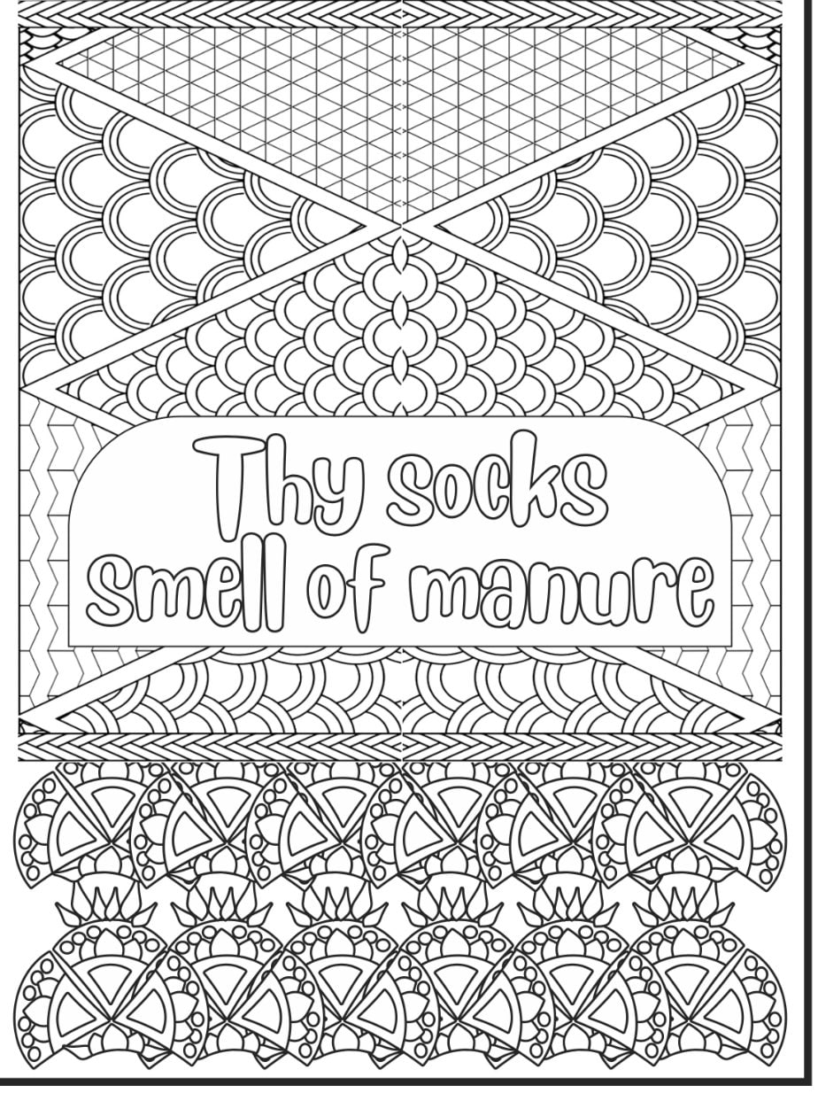 10 Shakespeare Insult Coloring Pages for Adults to Color. Express the ...