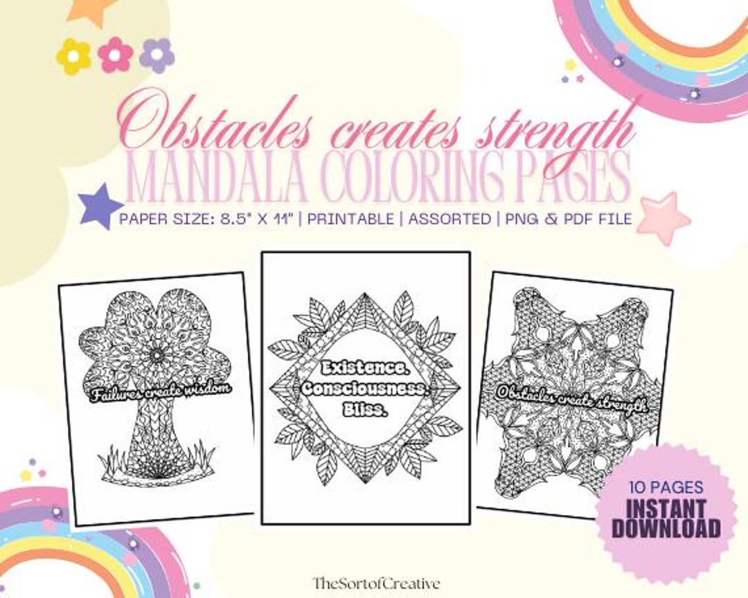 Easy Mandala Art Coloring Page, Mental Health, Anxiety Relief ...