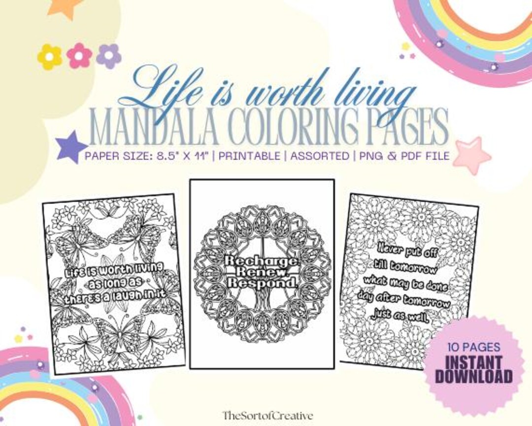 Mandala Art Therapy, Easy Adult Coloring Page, Mental Health, Anxiety ...