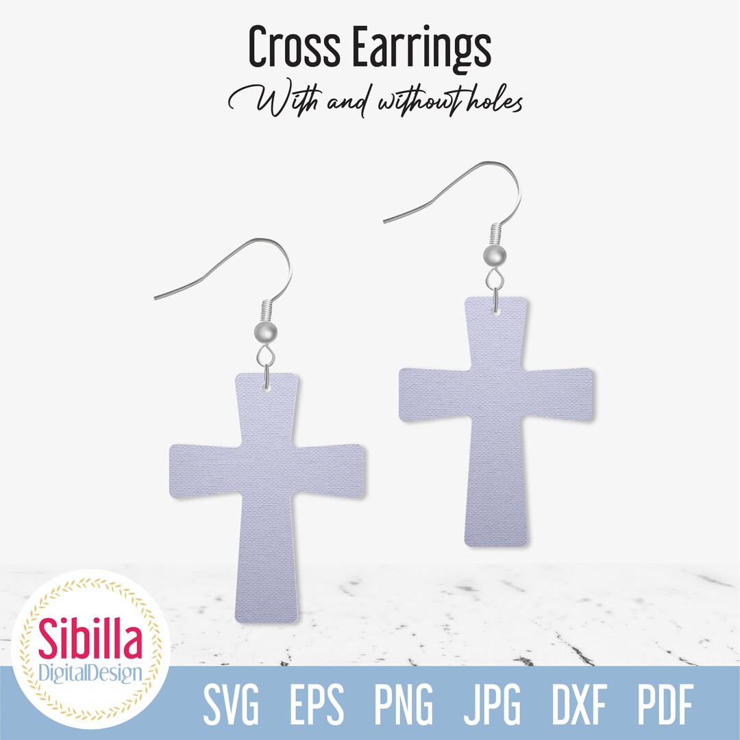 Cross Earring SVG Cut Files, Cute Easter Faux Leather Earrings SVG ...