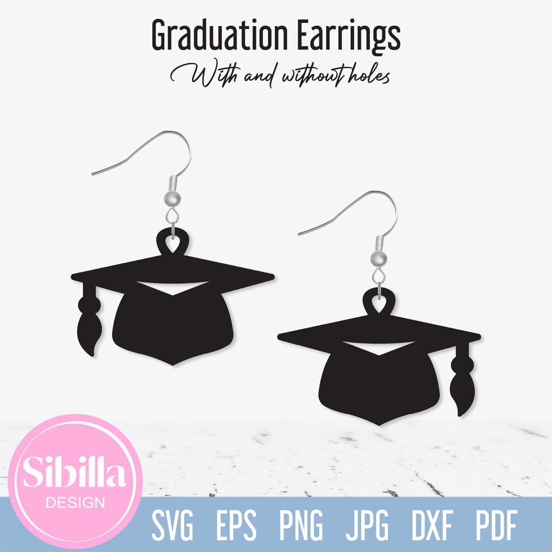 Graduation Earrings Svg, Grad Cap Faux Leather Svg, Diploma Glowforge ...