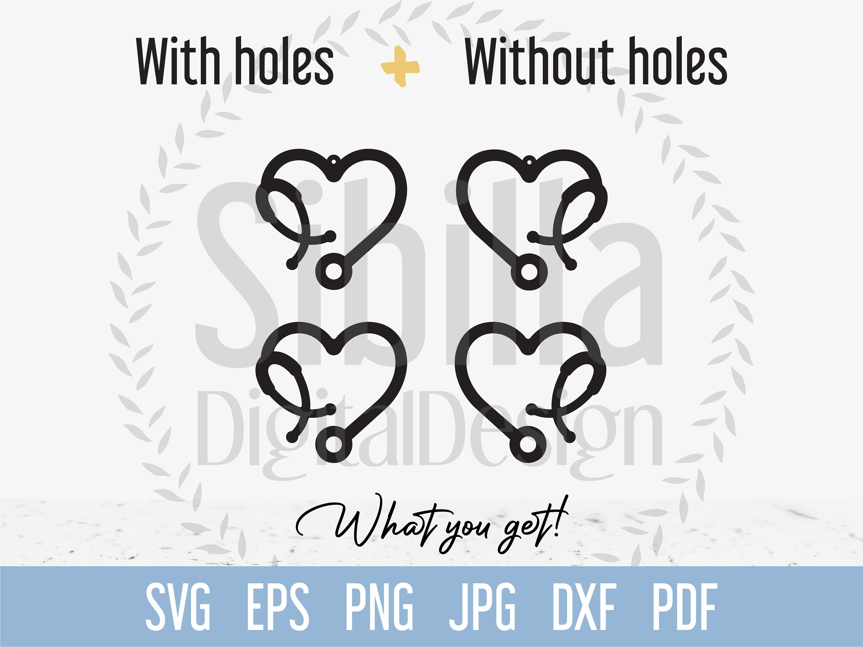 Nurse SVG Earring Cut File, Heart Stethoscope Faux Leather Earring Svg ...