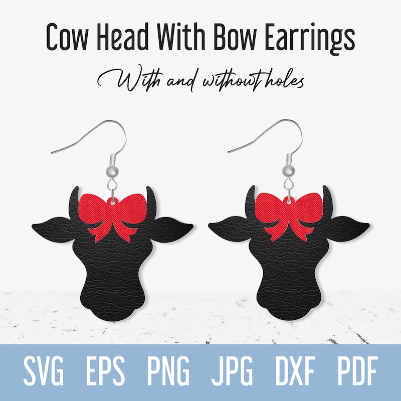 Cow With Bow Svg - Etsy