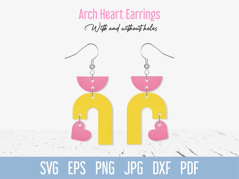 Heart Arch SVG Earring Template, Valentines Day Faux Leather Earring ...