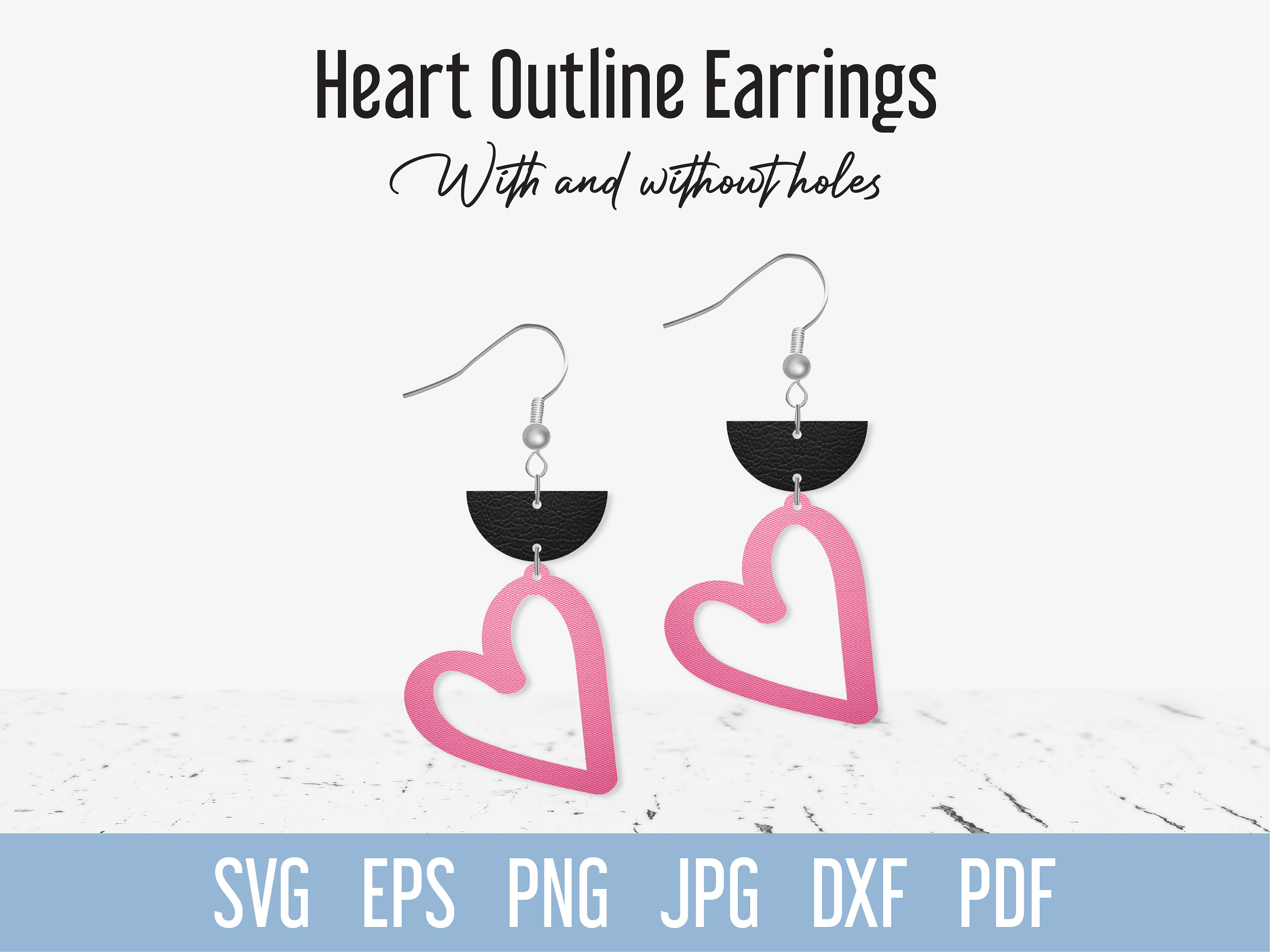 Heart Outline Earring SVG Cut File, Valentine's Day Faux Leather ...