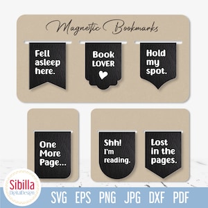Magnetic Bookmark SVG Cut File, DIY Planner Book Mark Faux Leather SVG ...