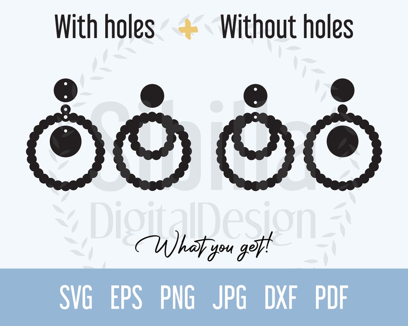 Round Earring Svg Template, Circle Dangle Faux Leather Earrings Svg ...