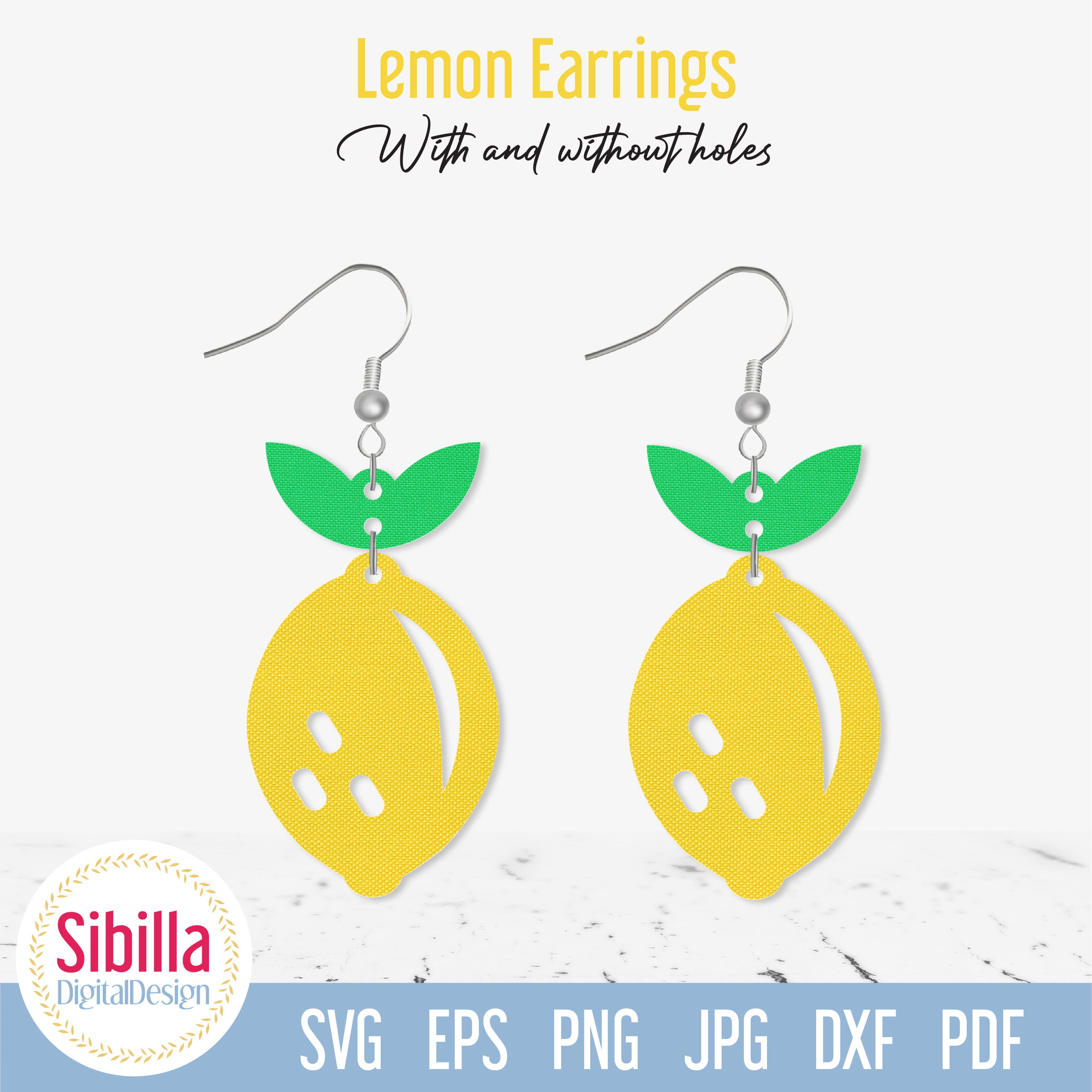 Lemon Earring SVG, Fruit Earrings SVG Cut File for Glowforge Cricut ...