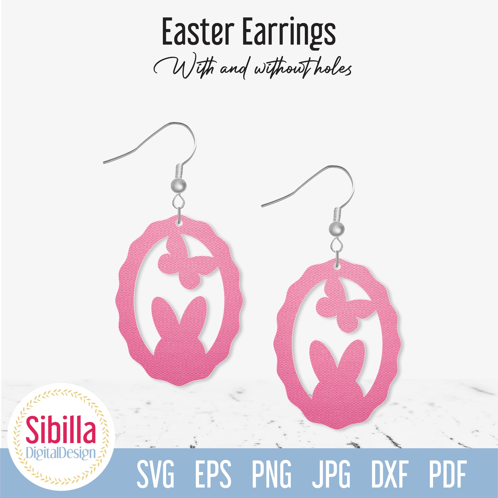 Cute Easter Earrings SVG Bundle, Bunny Faux Leather Earrings SVG ...