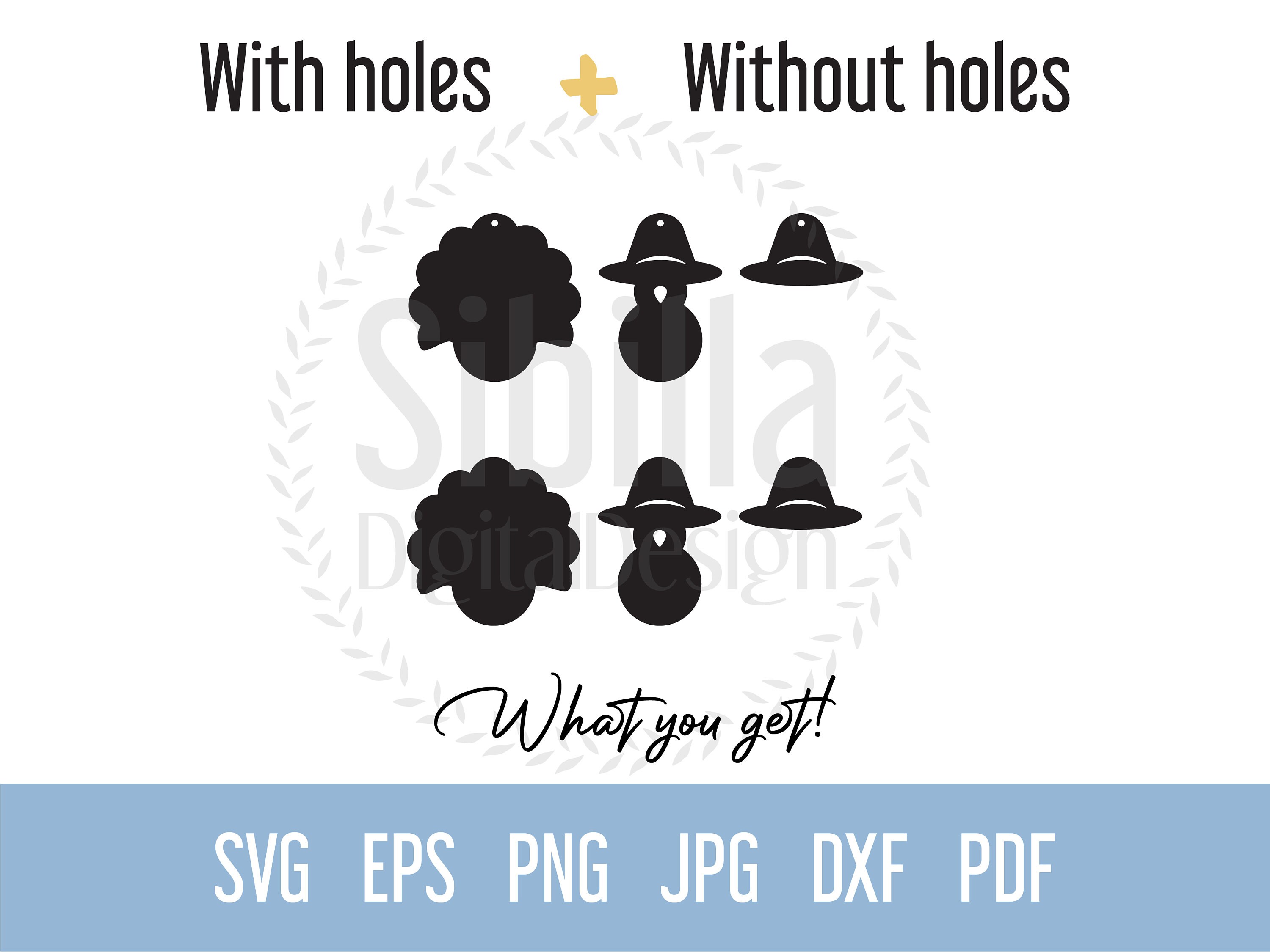 Fall Turkey Earring SVG Template, Thanksgiving Dangle Leather Earrings ...