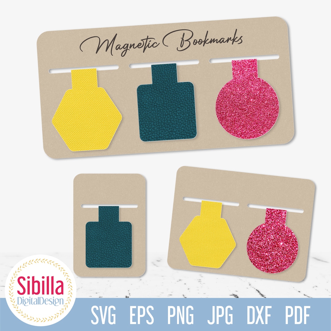 Magnetic Bookmark SVG Cut File, DIY Planner Book Mark Faux Leather SVG ...