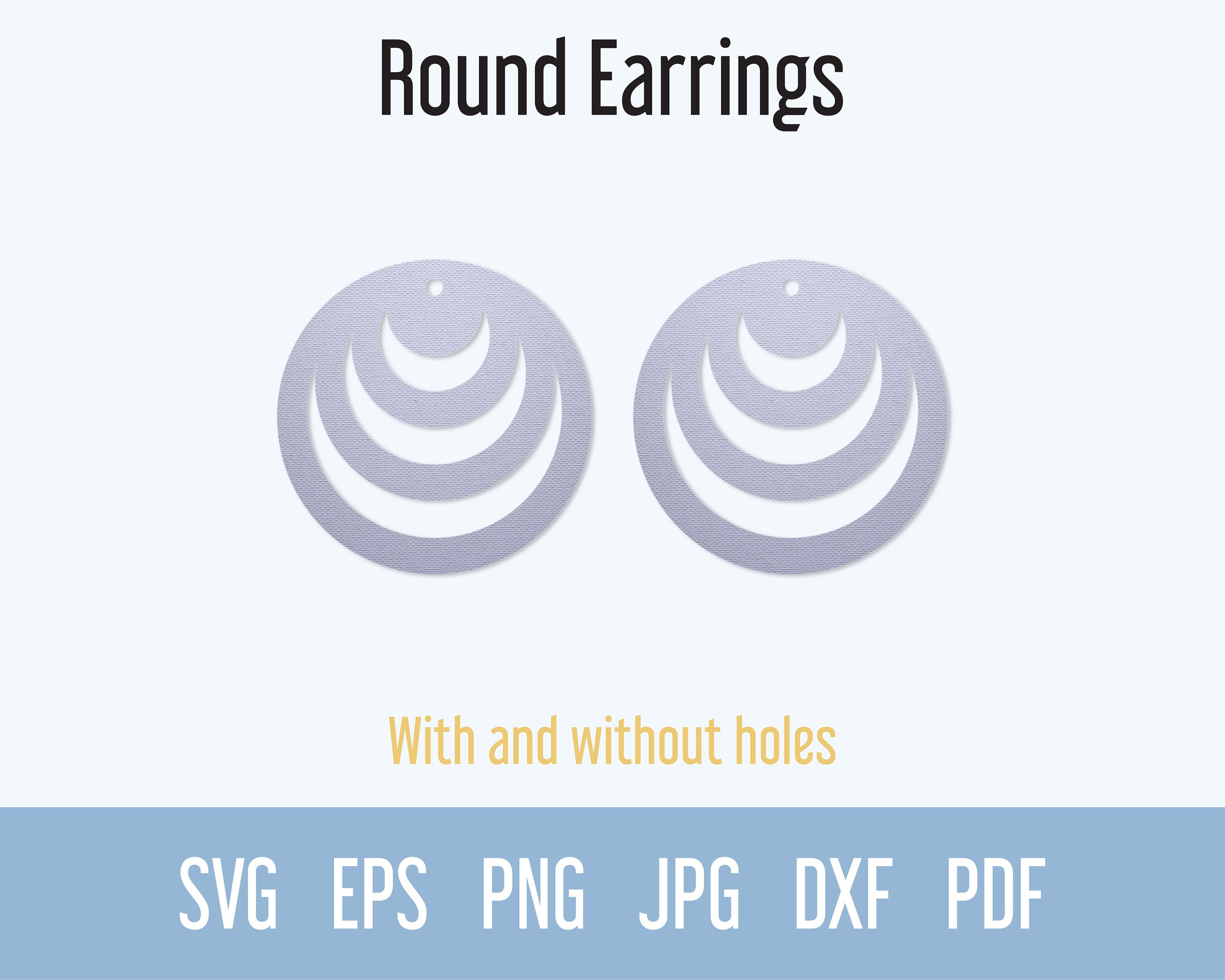 Round Earring Svg Template, Circle Moon Faux Leather Earring Svg ...