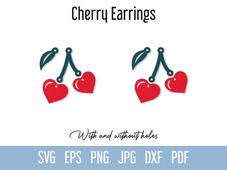 Cherry Earring Svg Digital File, Fruit Faux Leather Earrings Svg ...