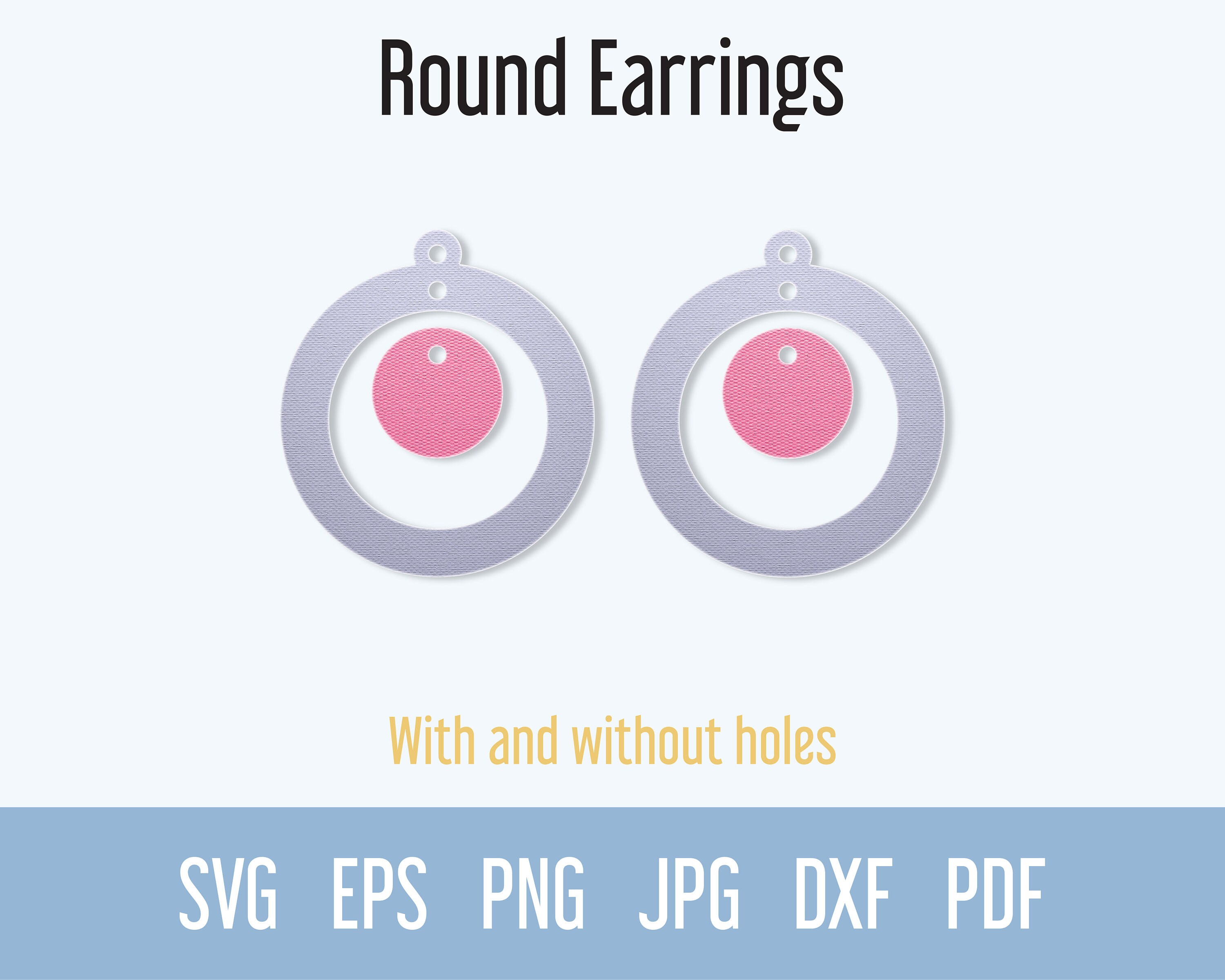 Circle Earring Svg Template, Dangle Round Faux Leather Earring Svg ...