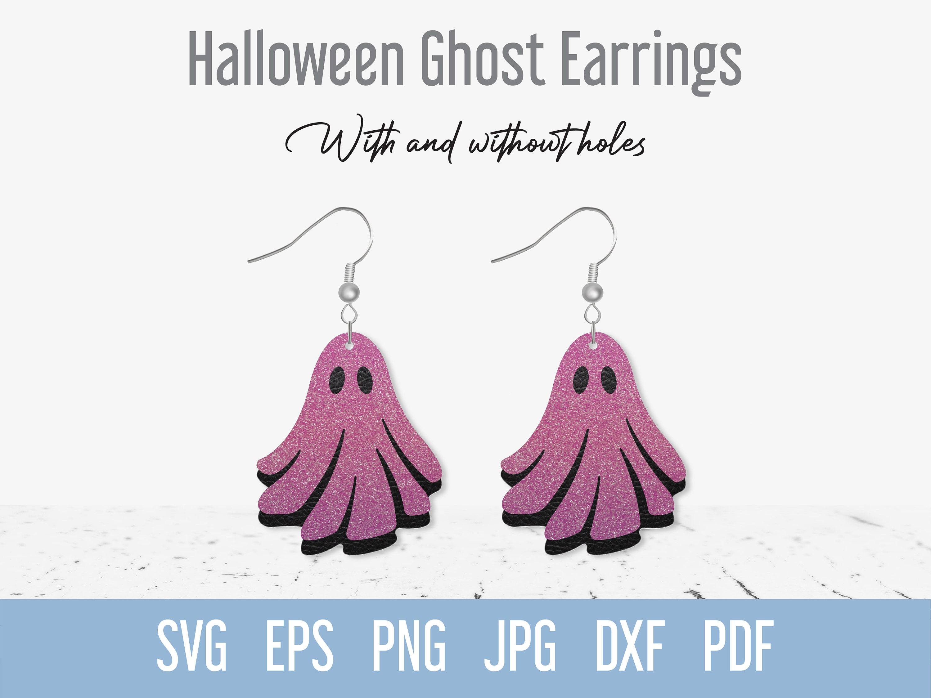 Cute Ghost Earring SVG Template, Layered Faux Leather Earring SVG for ...