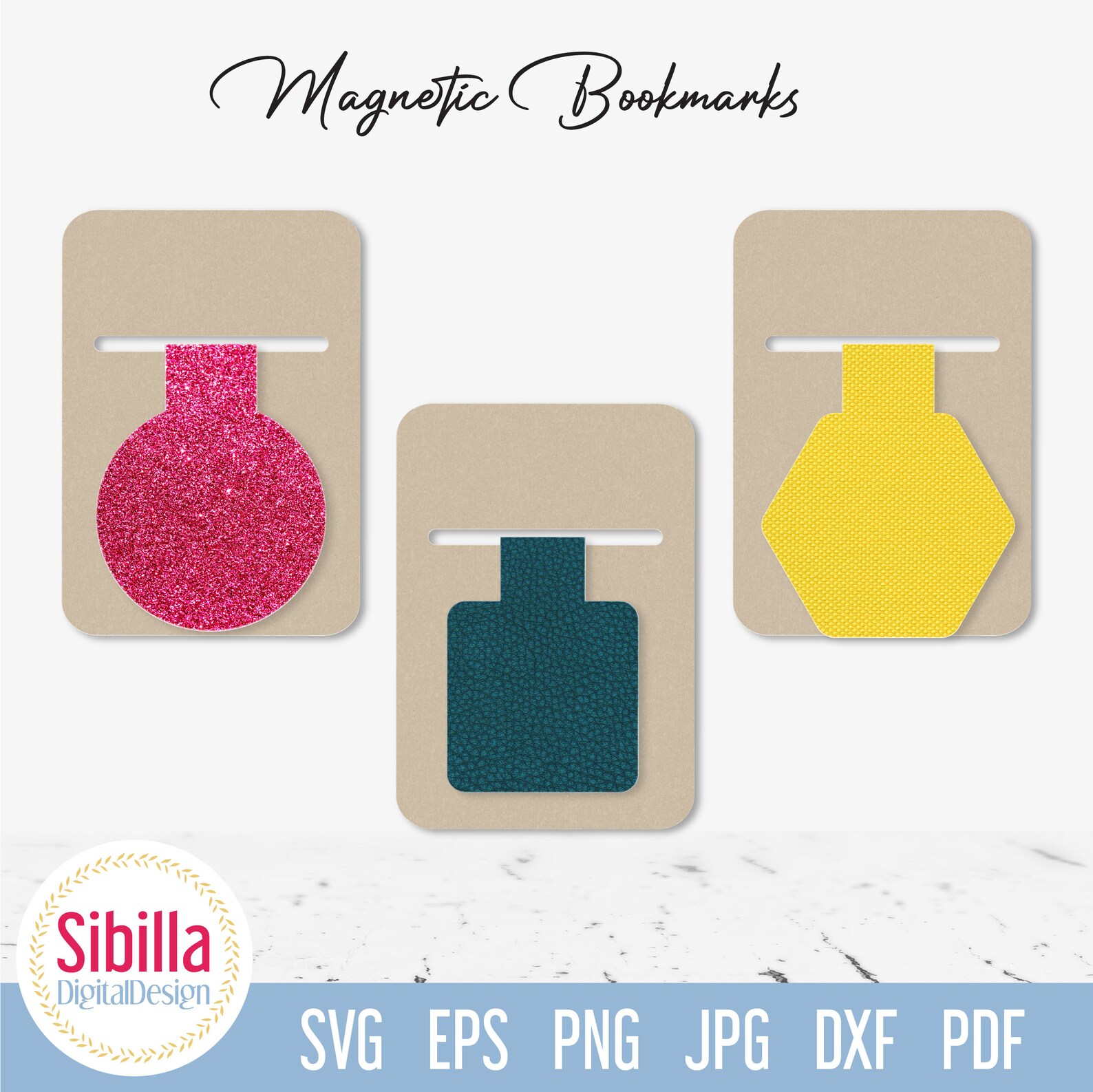 Magnetic Bookmark SVG Cut File, DIY Planner Book Mark Faux Leather SVG ...