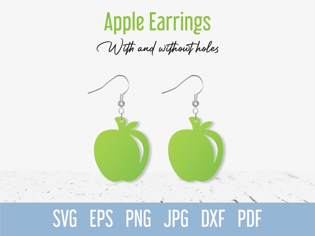 Apple Earring SVG Cut File, Back to School Faux Leather Earring Svg ...