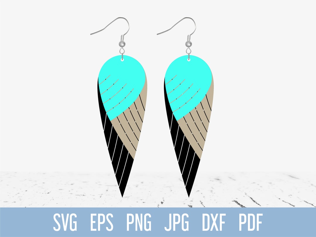 Fringed Leather Earring SVG Cut Files, Leaf Fringe Cricut Earring ...