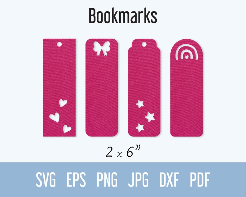 Cute Bookmark Bundle Svg Heart Svg Bookmark Bow Bookmark - Etsy