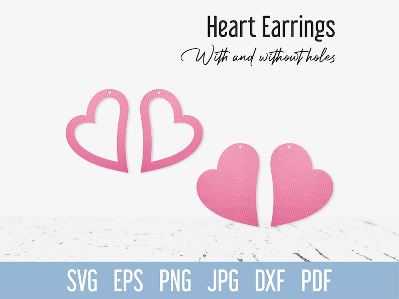 Heart Earring SVG Cut File, Valentine Day Faux Leather Earrings Svg ...