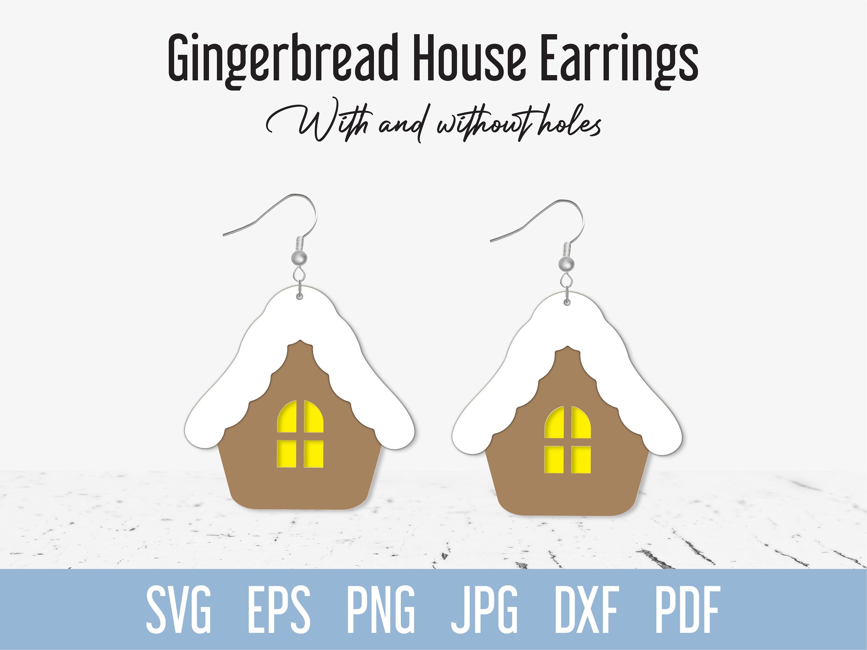 Christmas Earring SVG Bundle, Winter Gingerbread Faux Leather Earring ...