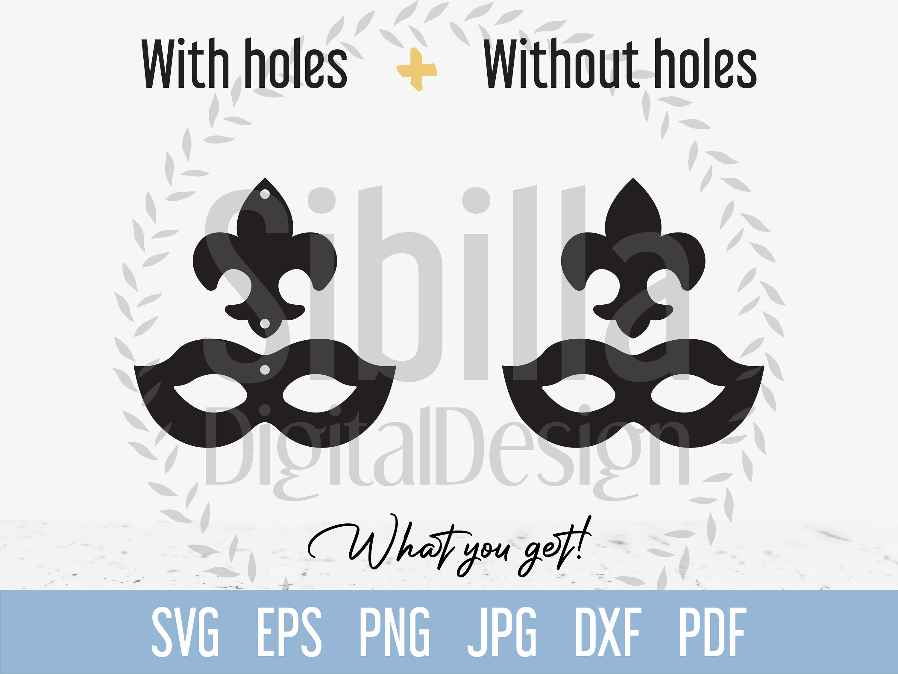 Mardi Gras Mask Earring SVG, Fleur De Lis Leather Earring Svg Template ...