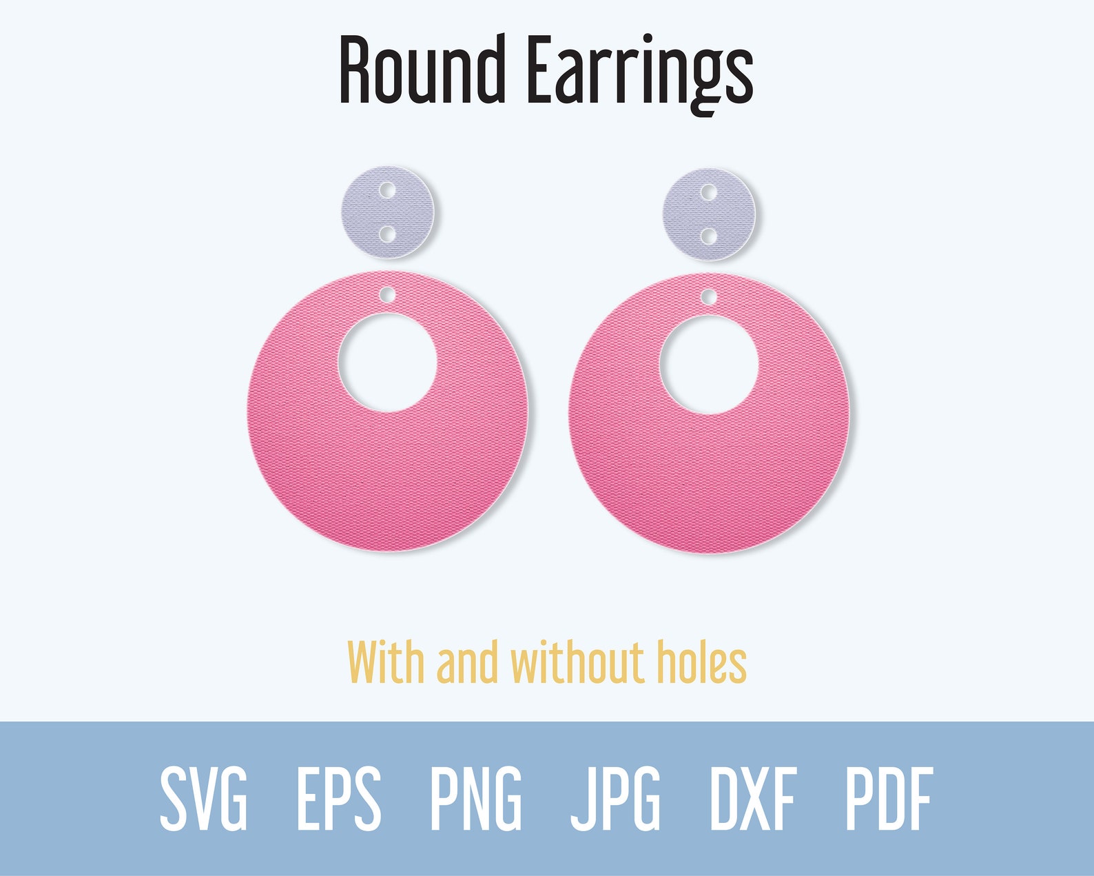 Circle Earring Svg Template, Dangle Round Faux Leather Earring Svg ...