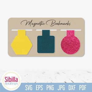 Magnetic Bookmark SVG Cut File, DIY Planner Book Mark Faux Leather SVG ...