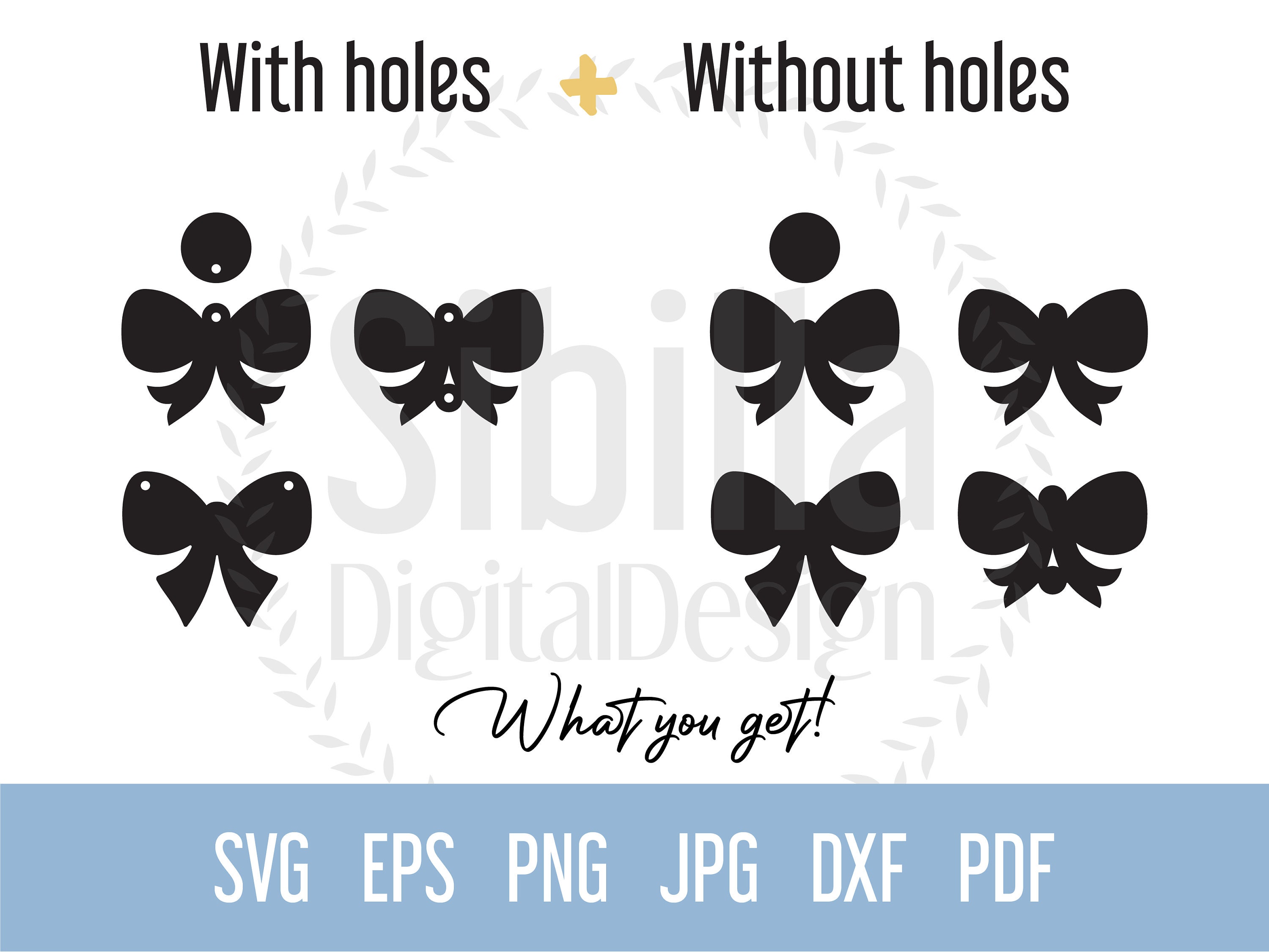 Bow Earring Svg Template, Dangle Faux Leather Earrings Svg Cut File for ...