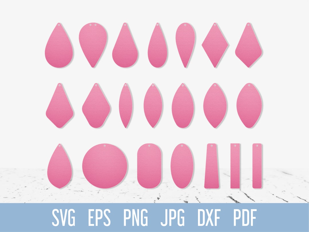 Leather Earring Svg Bundle, Basic Shapes Faux Leather Earrings Svg ...