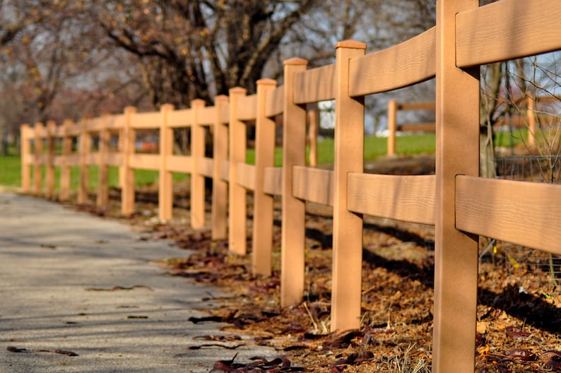 A Wooden Fence Along a Path by the Lake on a Bright Autumn Day. - Etsy