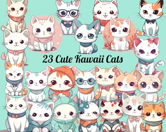 Cute Cat Clipart Set Summer Cats Beach Pool Party Digital Clipart Funny ...