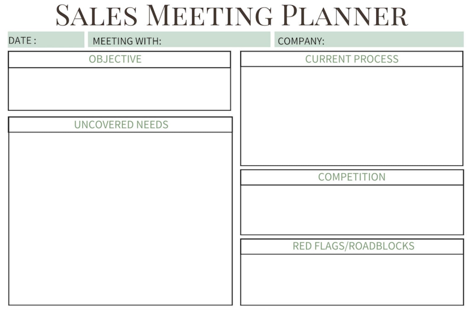 Ultimate Sales Meeting Planner - Printable, Meeting Notes, Agenda, Note ...