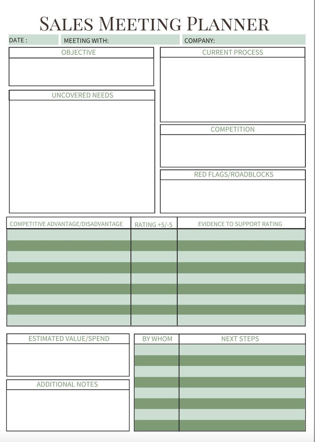 Ultimate Sales Meeting Planner Printable, Meeting Notes, Agenda, Note ...