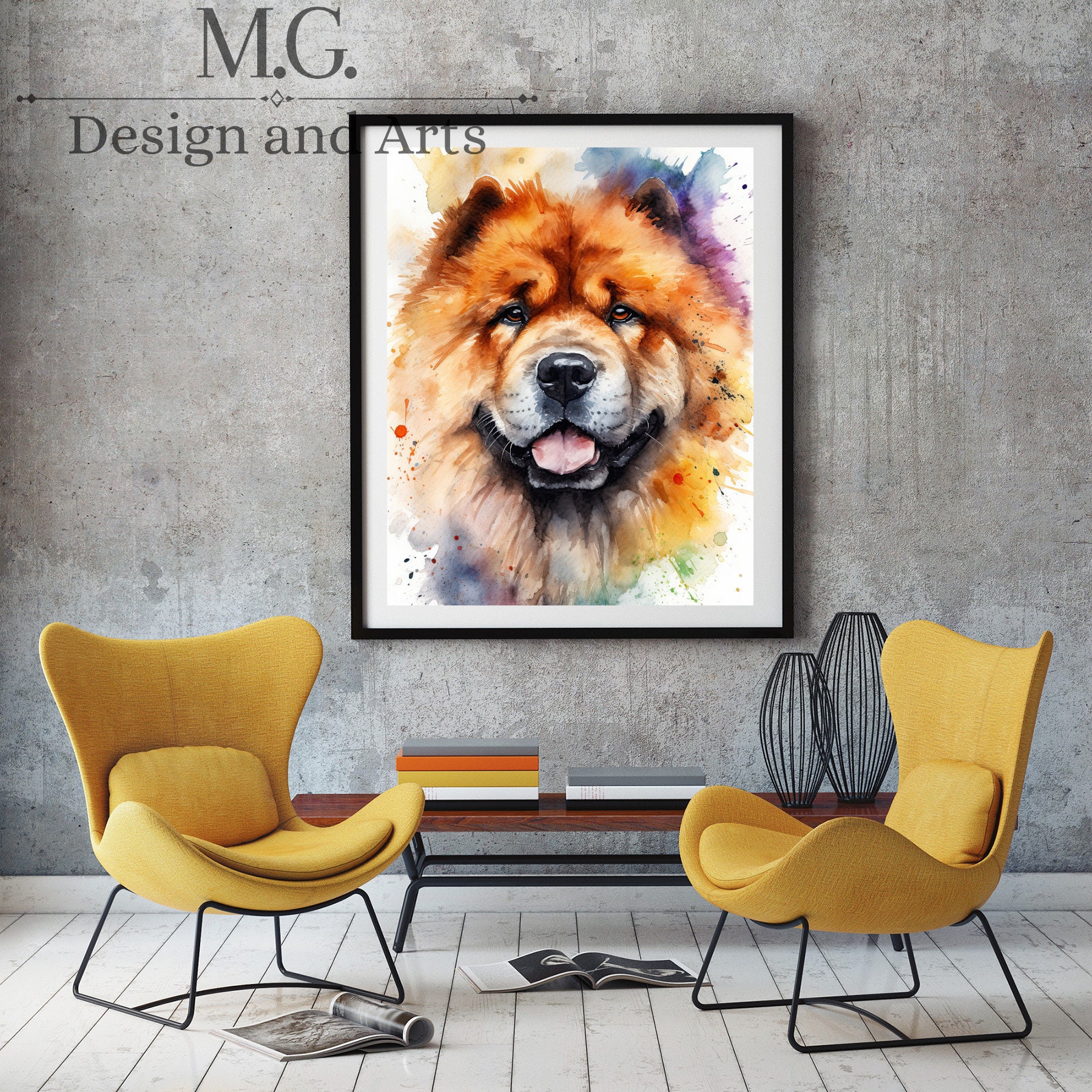 Chow Chow Portrait | Dog Painting | Dog Portrait Digital | Colorful ...