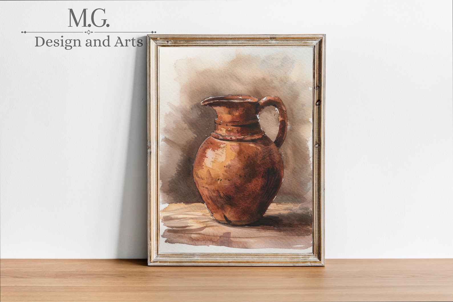 Watercolor Jug Painting | Rustic Kitchen Jug Print | Kitchen Decor ...