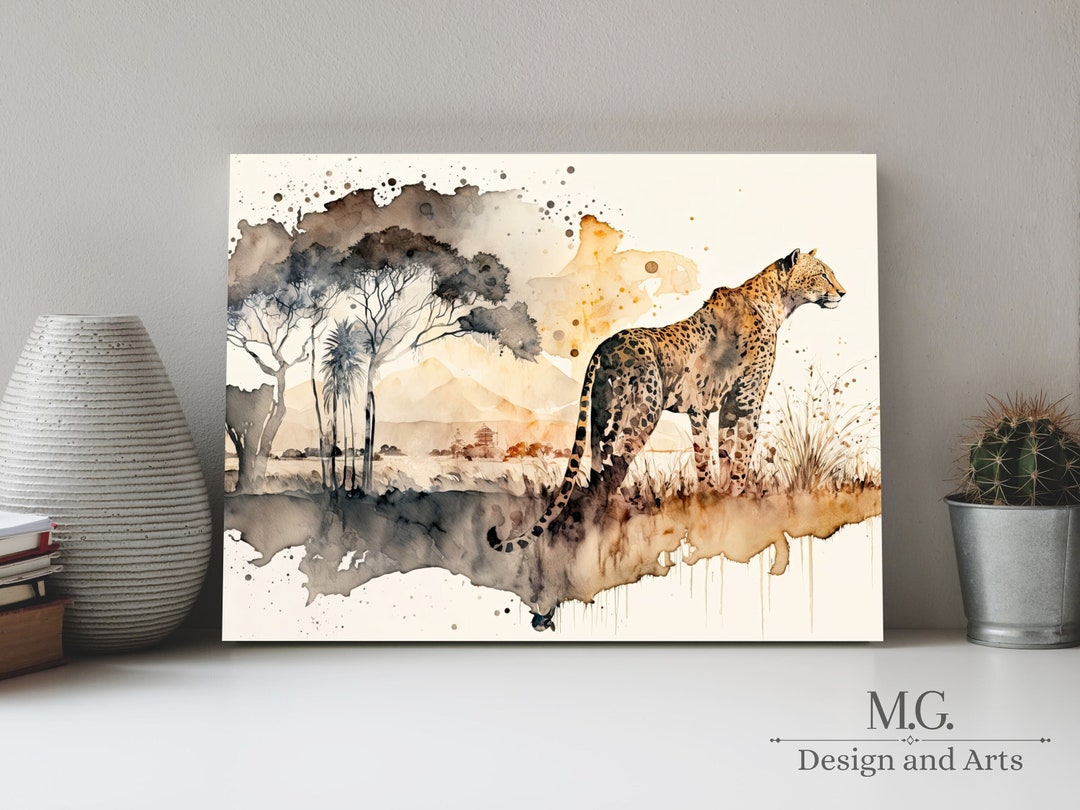 Cheetah Watercolor Paint | Animal Painting | Colorful Wall Art ...