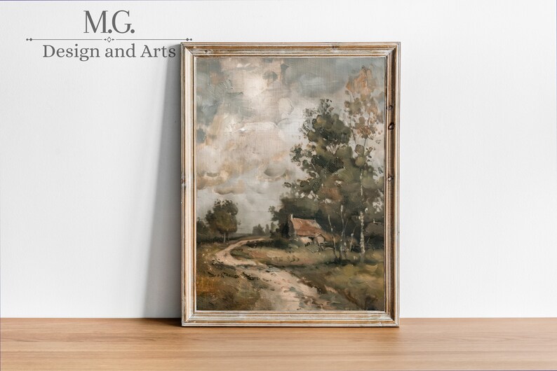 Country Road Wall Decor | Vintage Farmhouse Decor | Landscape Painting ...