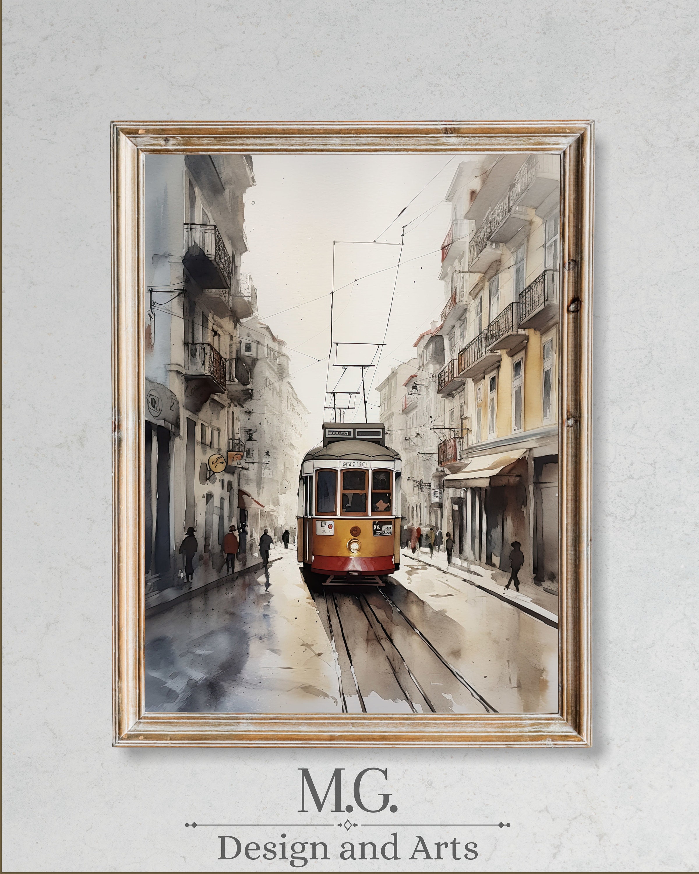 Lisbon Cityscape Painting | Architecture Wall Decor | Antique Decor ...