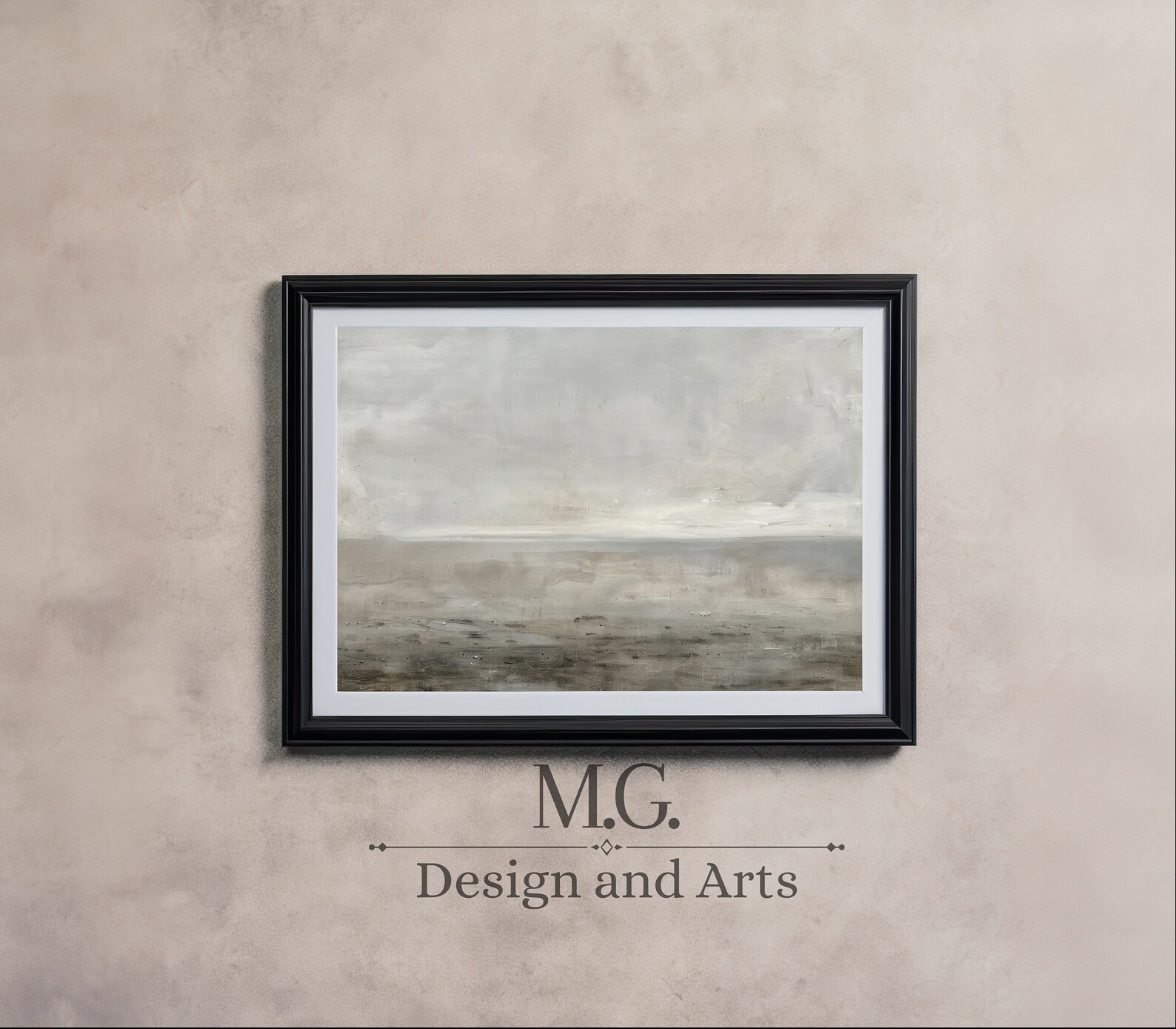 North Sea Moody Painting | Minimalist Coastal Landscape Painting ...